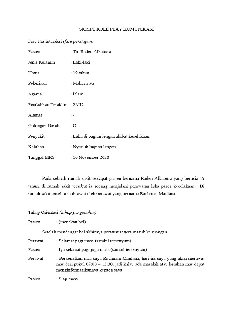 Skript Role Play Komunikasii | PDF