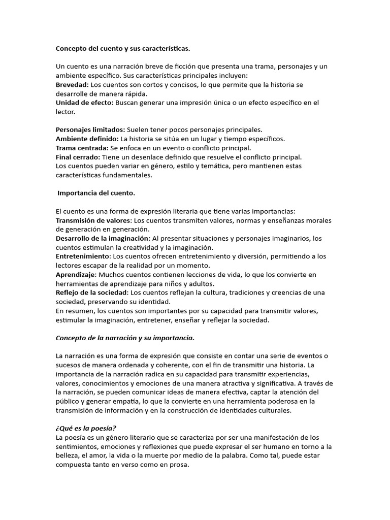 Concepto Del Cuento Ederson Canales | PDF | Poesía | Narración