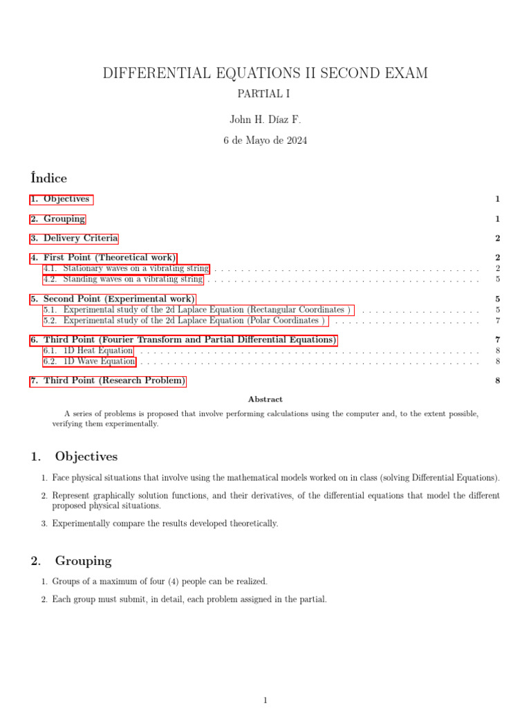 Differential Equationa II Second Partial | PDF | Waves | Differential Equations