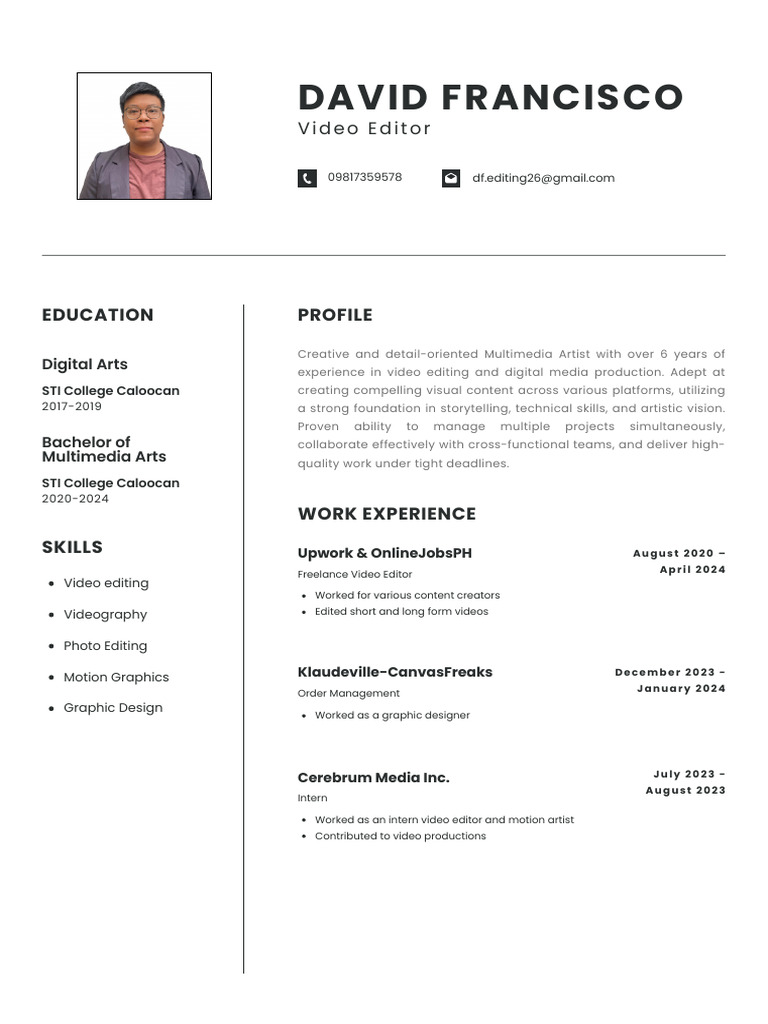 David - Francisco - Resume | PDF | Art