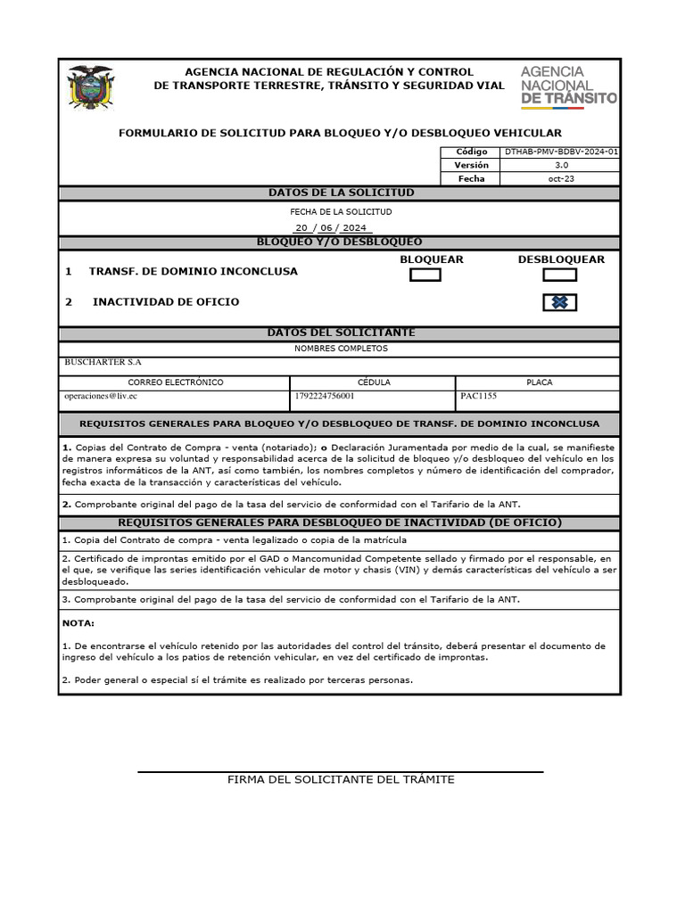 Solicitud-De-Desbloqueo PAC1155 | PDF