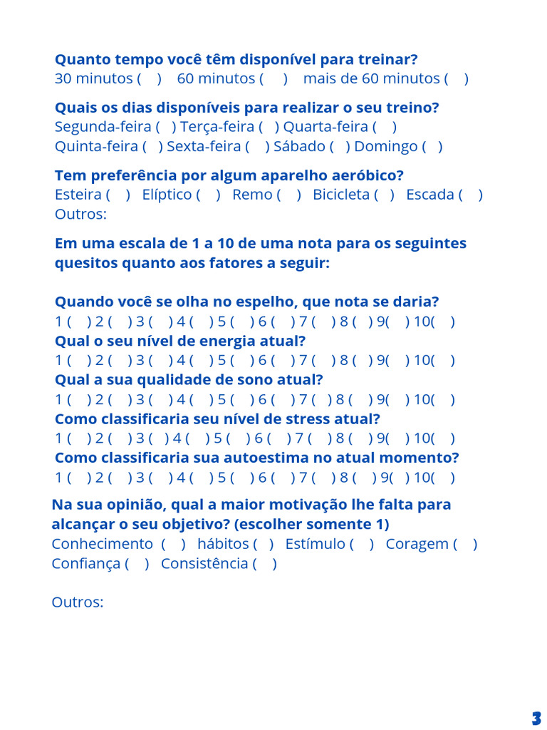 Anamnese - Questionário-2 | PDF