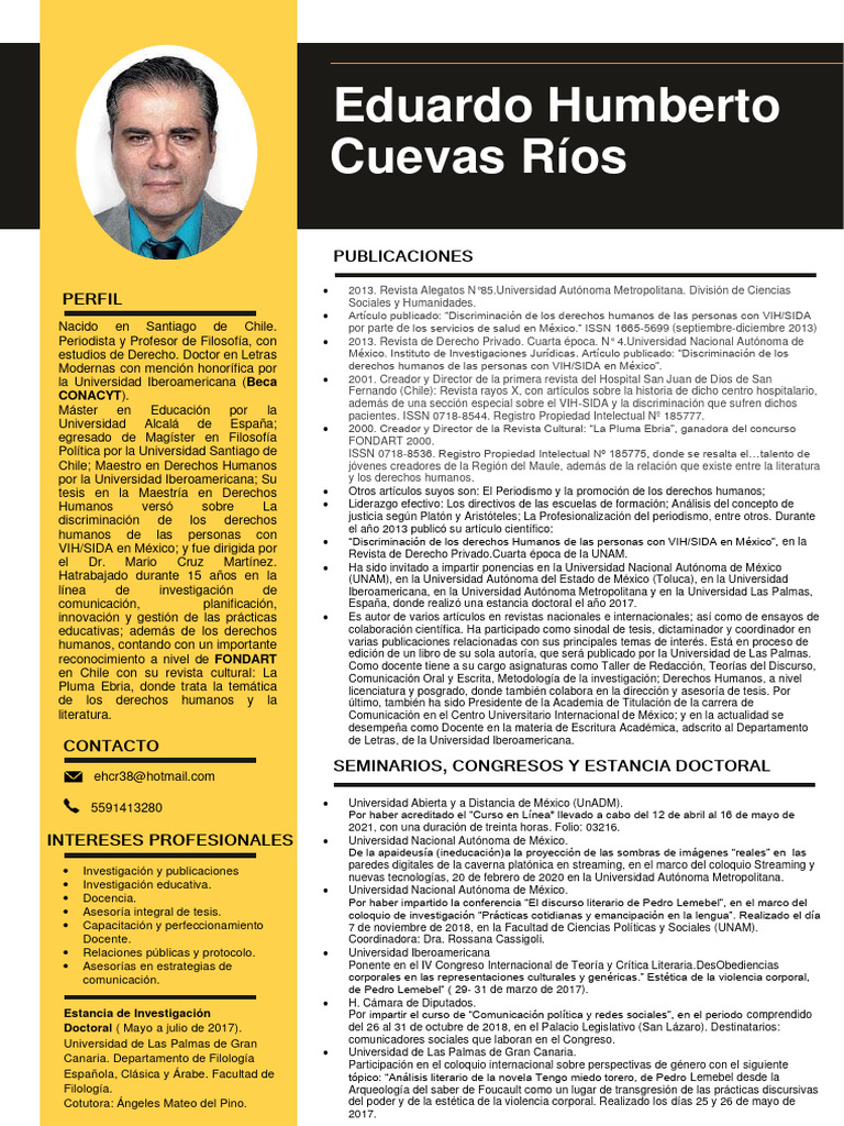Eduardo Humberto Cuevas Ríos | PDF | Universidad | Maestros