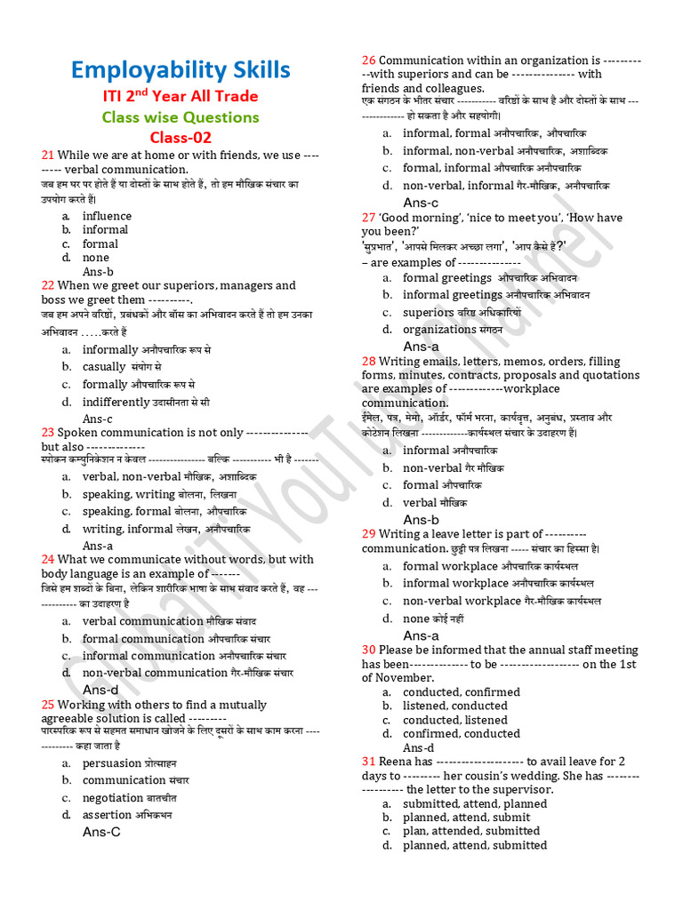 Employability-Skills-2nd-Year-Class-02 | PDF