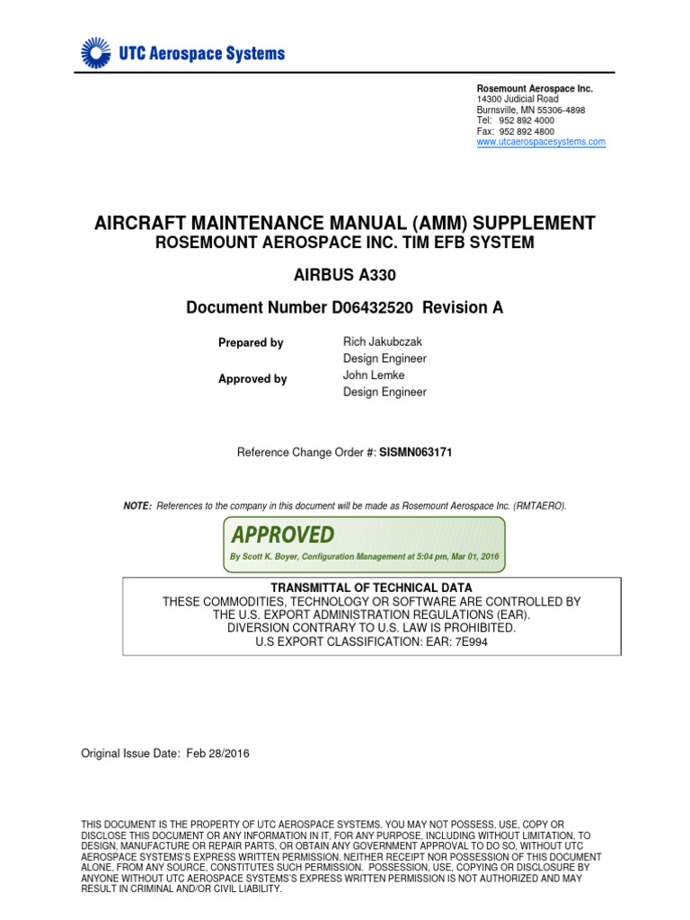 D06432520 Rev A (AMM) AMM Supplement | PDF | Tablet Computer | Flight Recorder