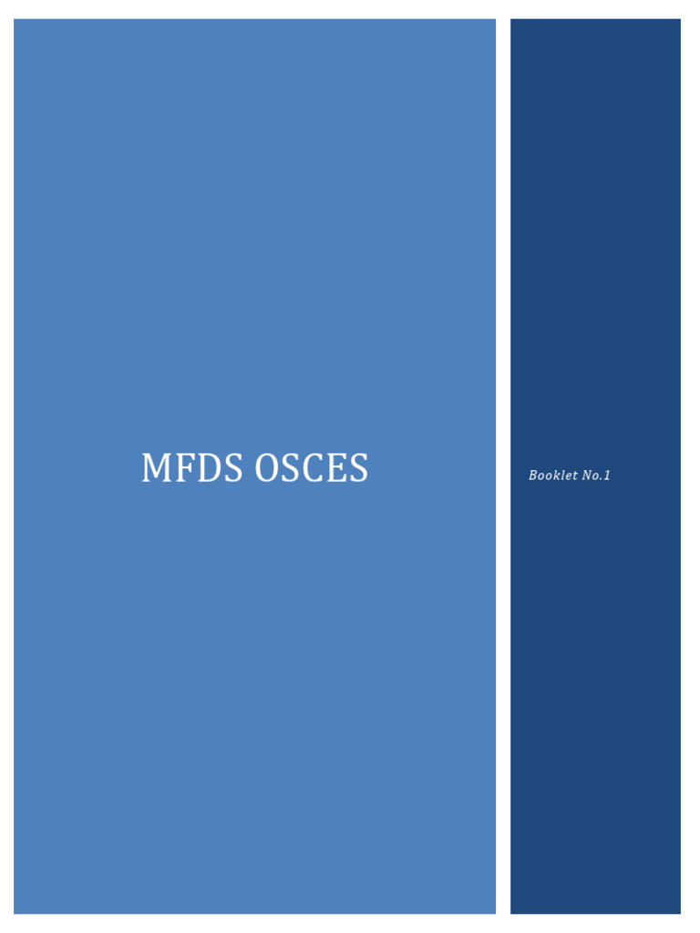 MFDS OSCEs Booklet 1-6 copy | PDF | Dentures | Smoking