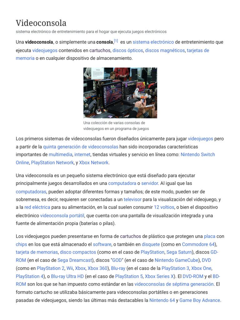 Videoconsola - Wikipedia, La Enciclopedia Libre | Descargar gratis PDF ...