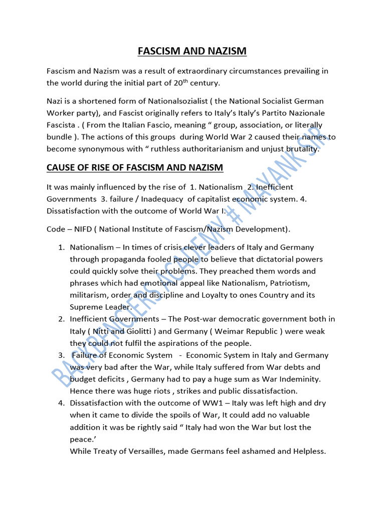 Fascism and Nazism | PDF | Fascism | Benito Mussolini