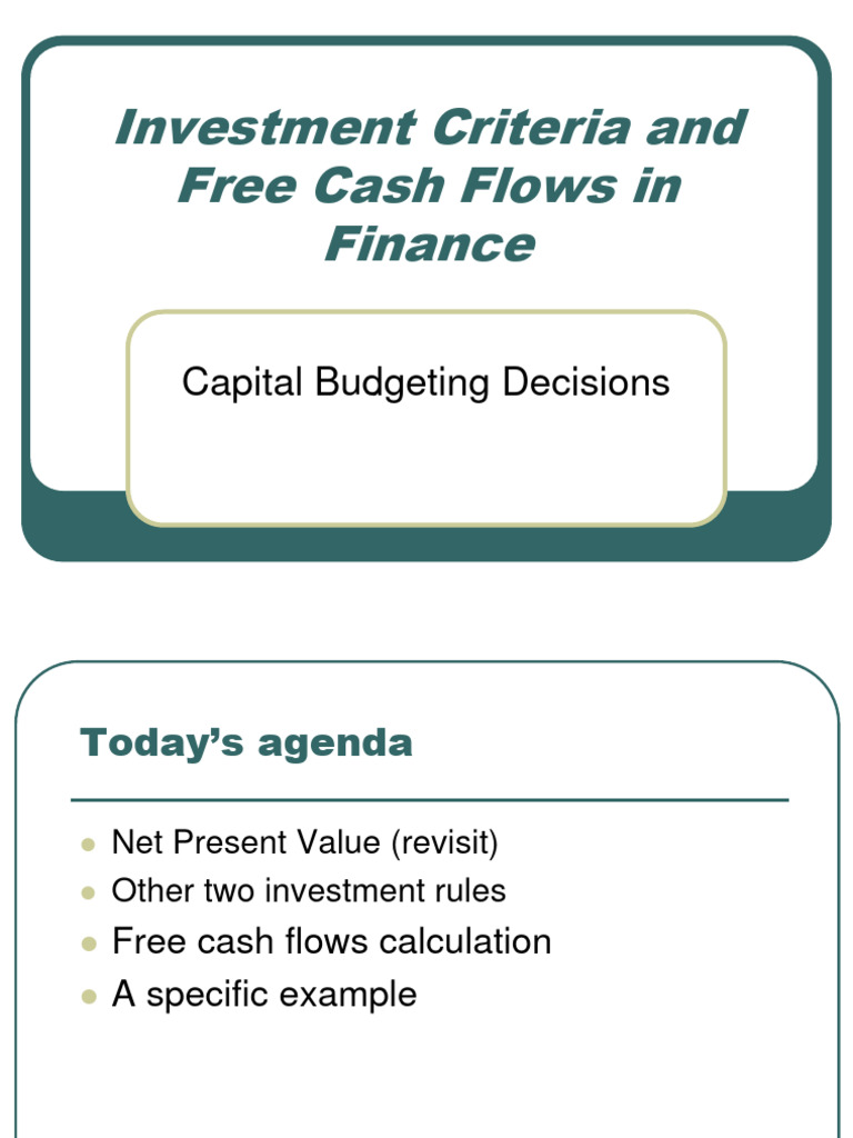 Lecture 2 Net Present Value And Other Investment Rules April 2022 Download Free Pdf Net