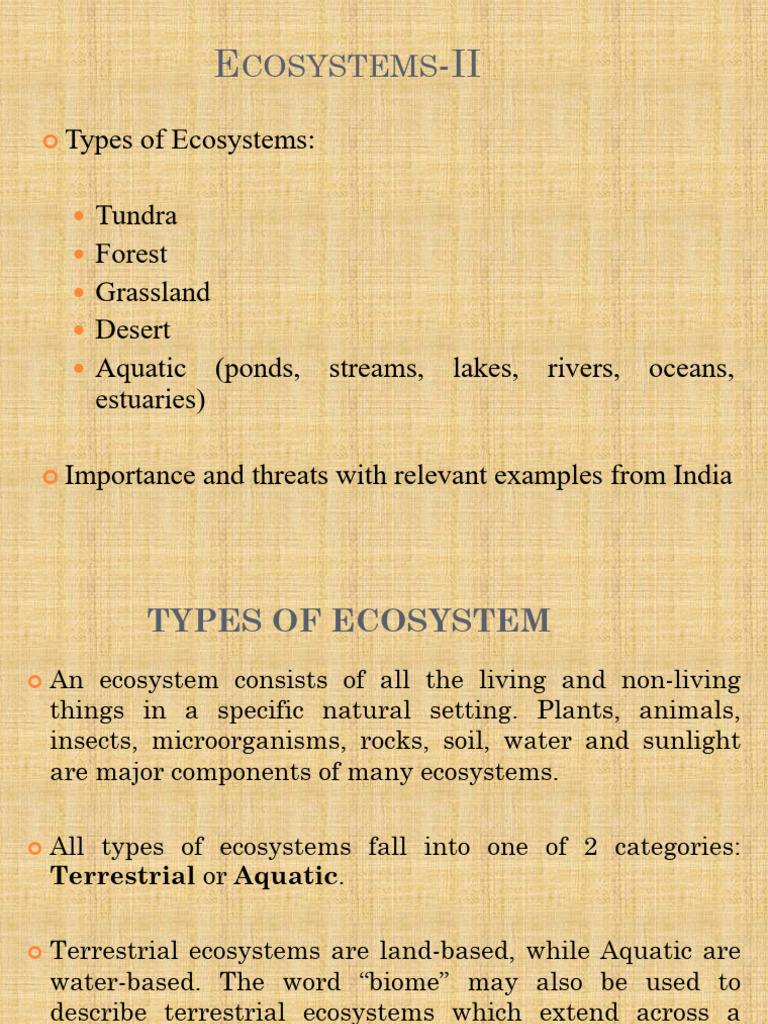 Unit 2 Ii Ecosystem Types Of Ecosystem Pdf Forests Aquatic