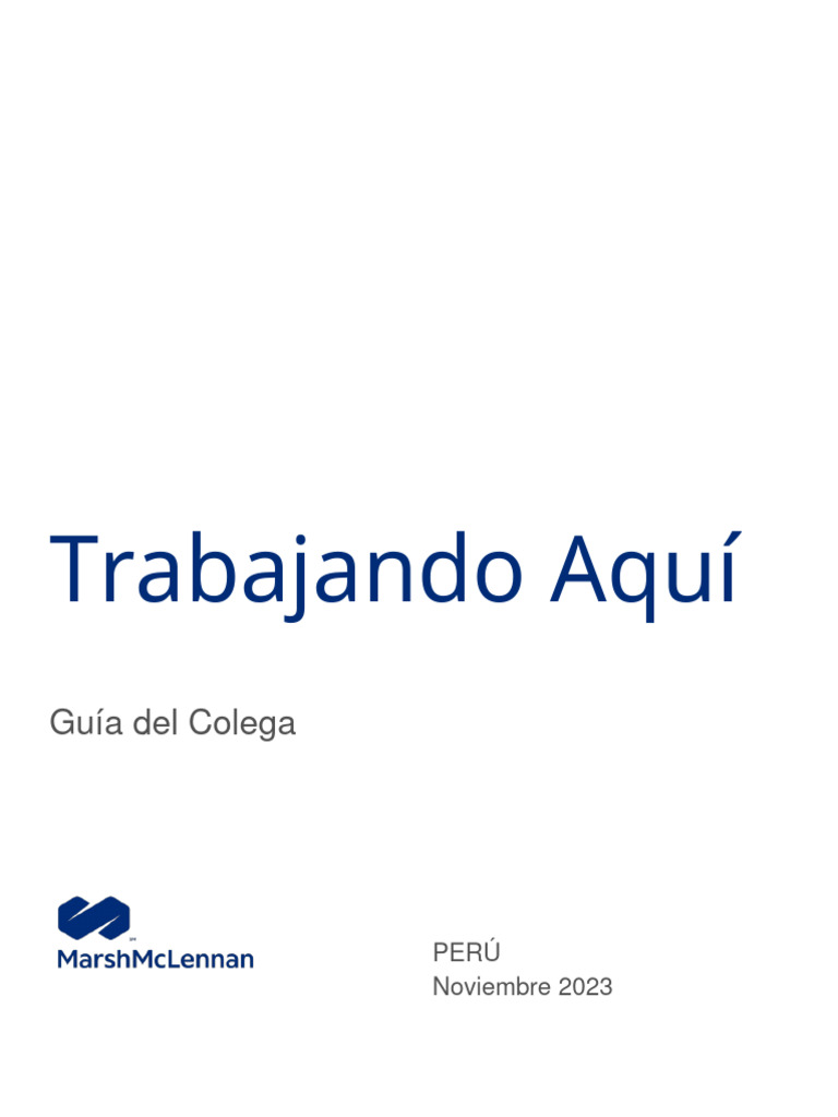 Marsh Peru Employee Handbook | PDF | Adopción | Tiempo de trabajo