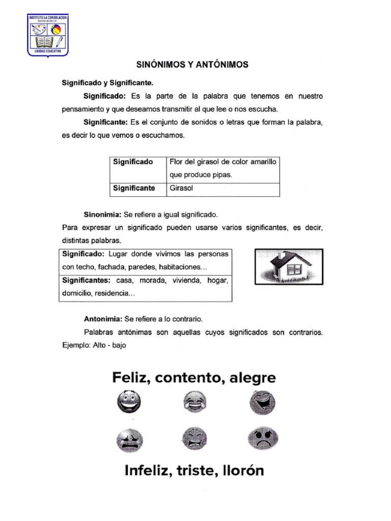 Sinonimos y Antonimos | PDF