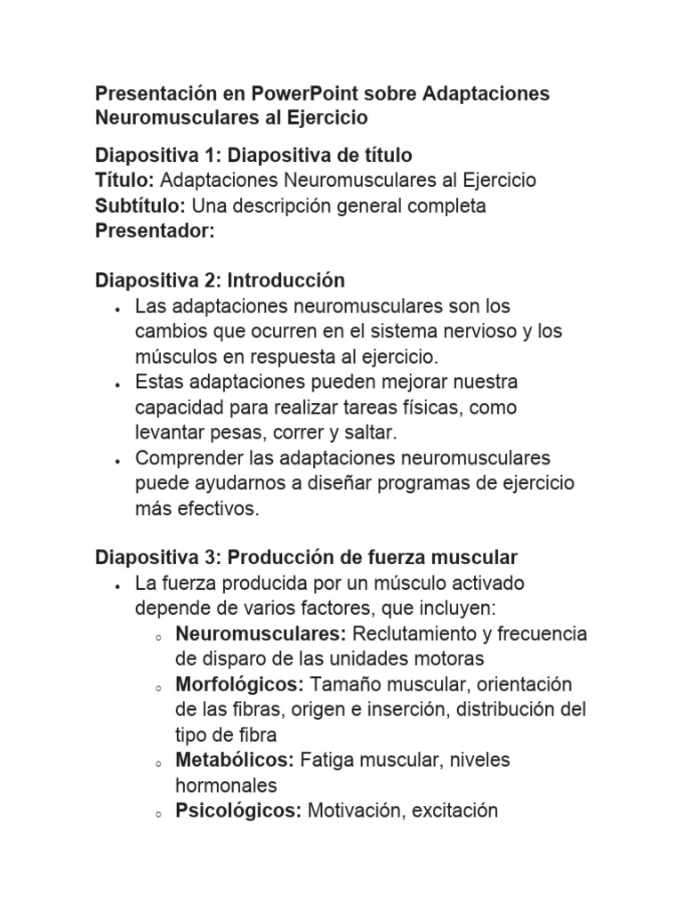 Adaptaciones Neuronales Al Ejercicio | PDF | Músculo | Hipertrofia muscular