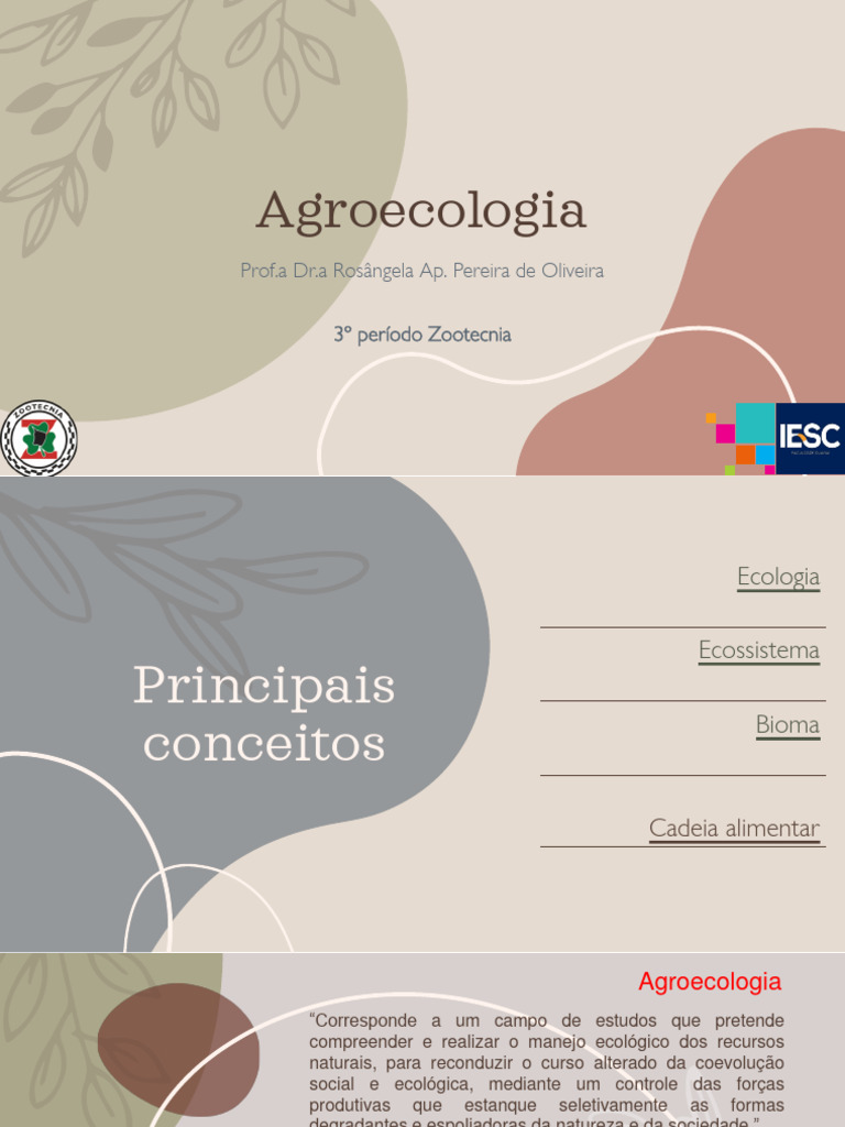 Aula 1 2 Principais Conceitos | PDF | Agricultura | Agroecologia