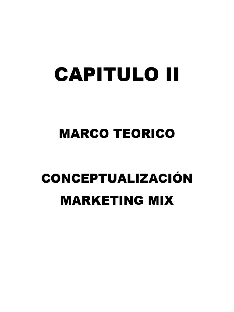 CAPITULO II Marco Referencial PDF Marketing Producto Negocio 