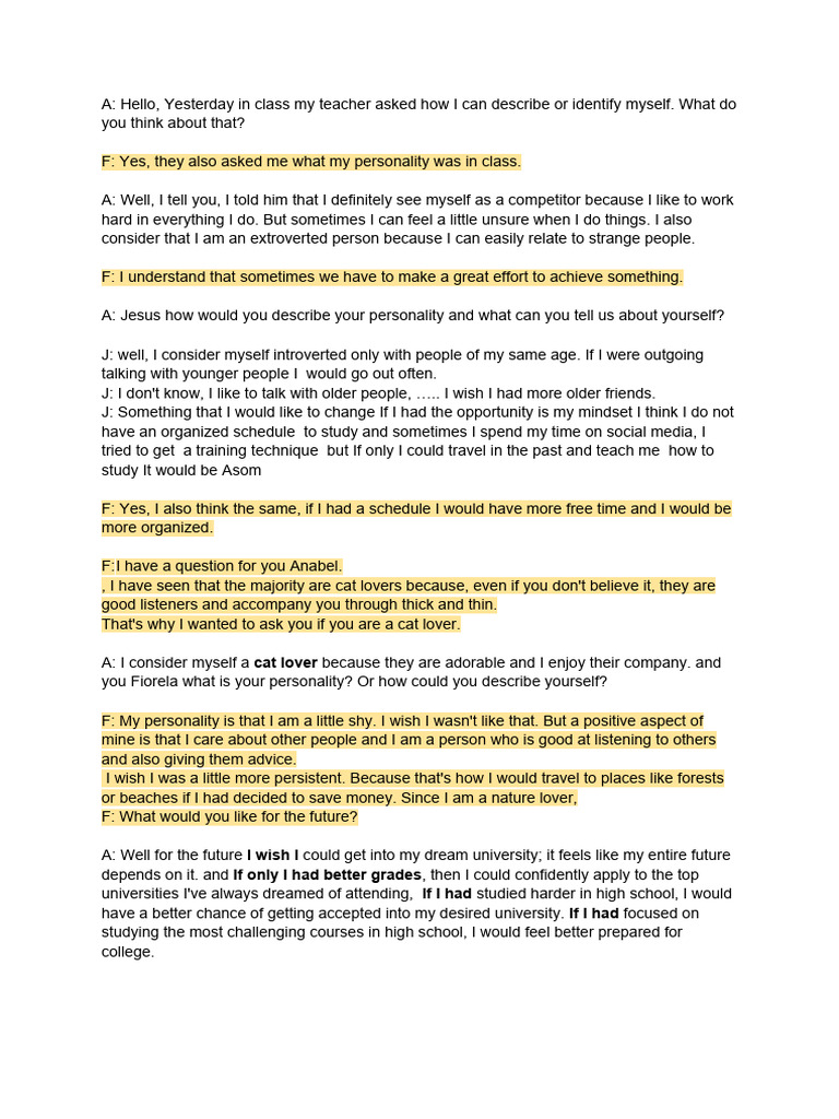 Speking 1 | PDF | Pleasure