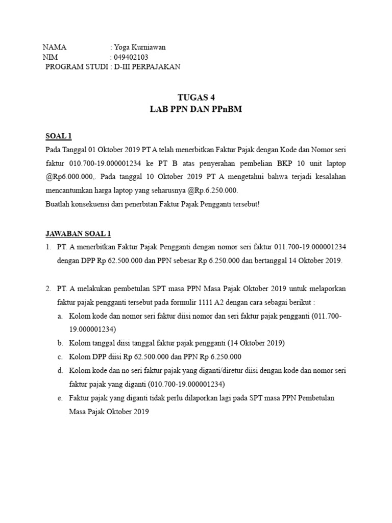 Tugas 4 PPN Dan PPNBM | PDF
