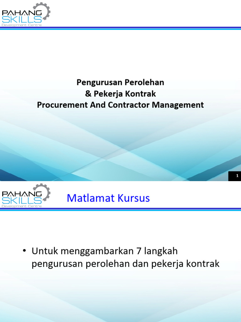 7 - Pengurusan Perolehan - Pekerja Kontrak | PDF | Teknologi & Rekayasa