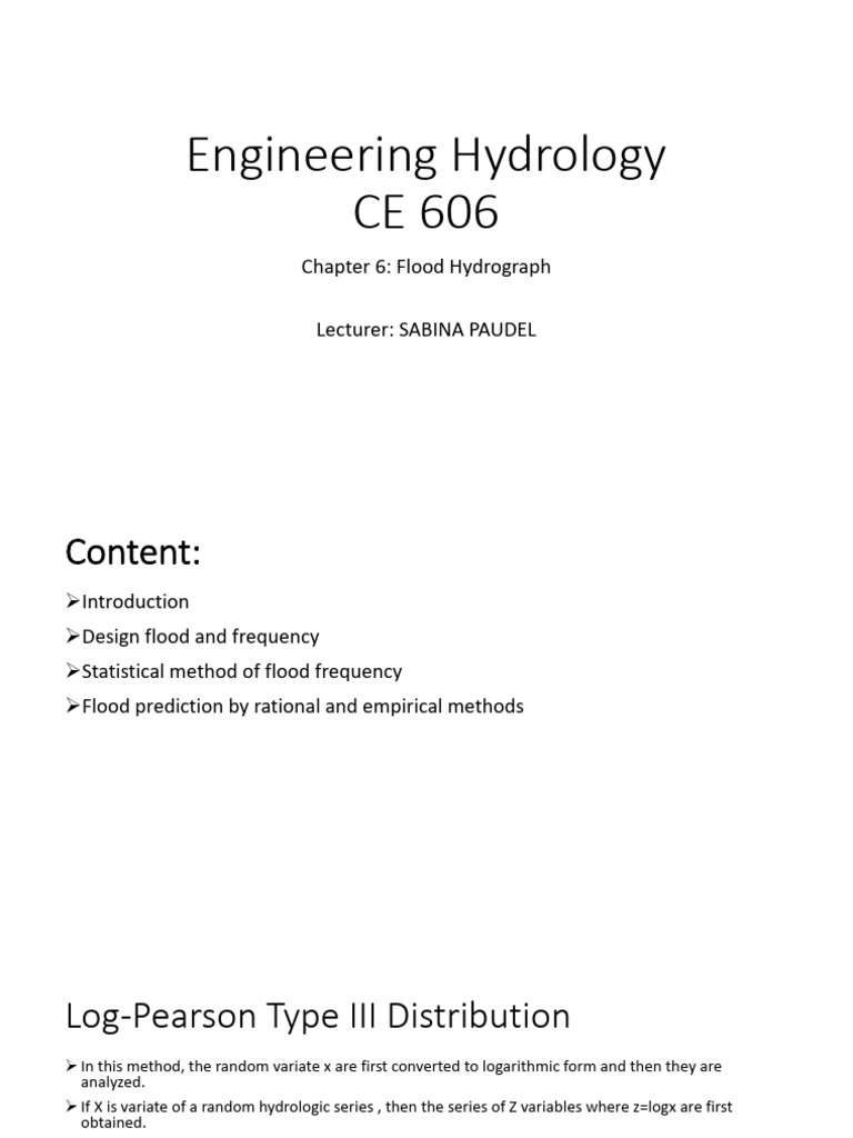 Hydrology Chapter 6 Part II | PDF | Logarithm | Statistical Theory Hydrology Chapter 6 Part II | PDF | Logarithm | Statistical Theory