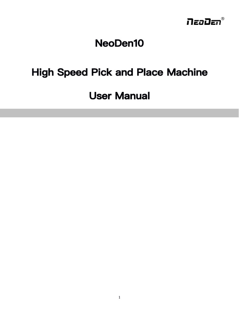 User Manual-NeoDen10 PNP Machine | Download Free PDF | Computer File ...