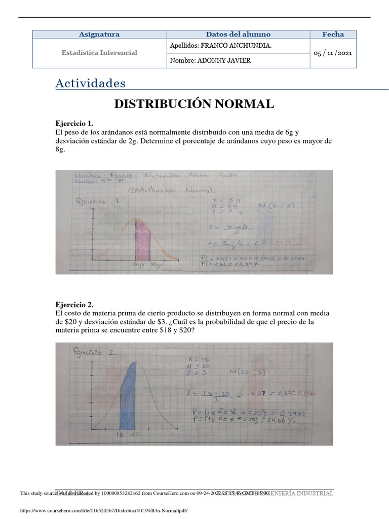 Distribuci__n_Normall.pdf (1) | Descargar gratis PDF | Distribución normal | Desviación Estándar