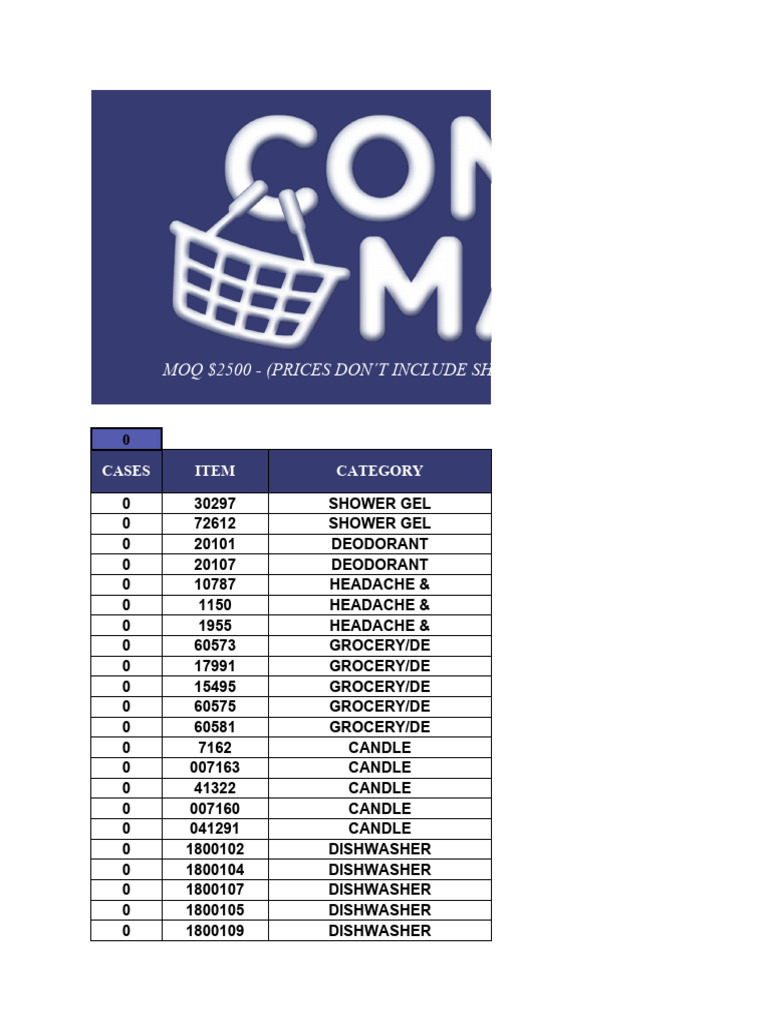 Price List Contarmarket January 29 | PDF | Shaving | Toiletry