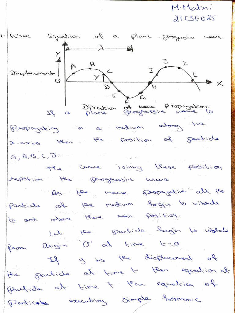Wave Equation Of A Plane Progressive Wave Pdf