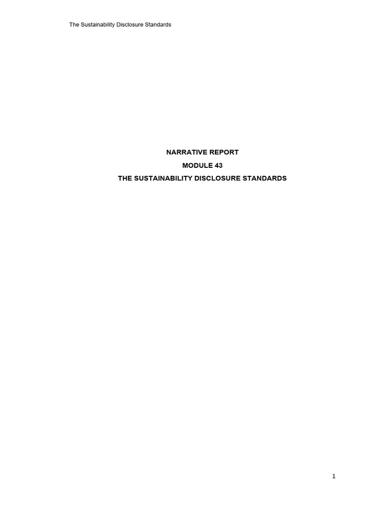 NARRATIVE REPORT - Sustainability Disclosure Standards | PDF | International Financial Reporting ...