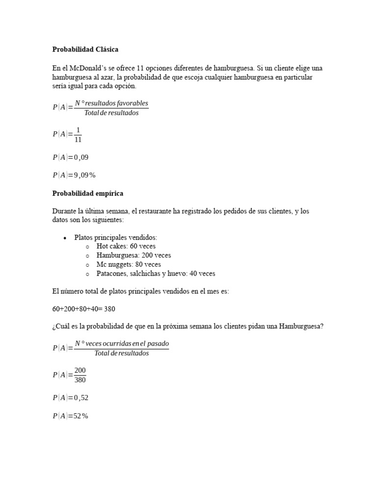 Probabilidad CLASICA-EMPIRICA-SUBJETIVA | PDF