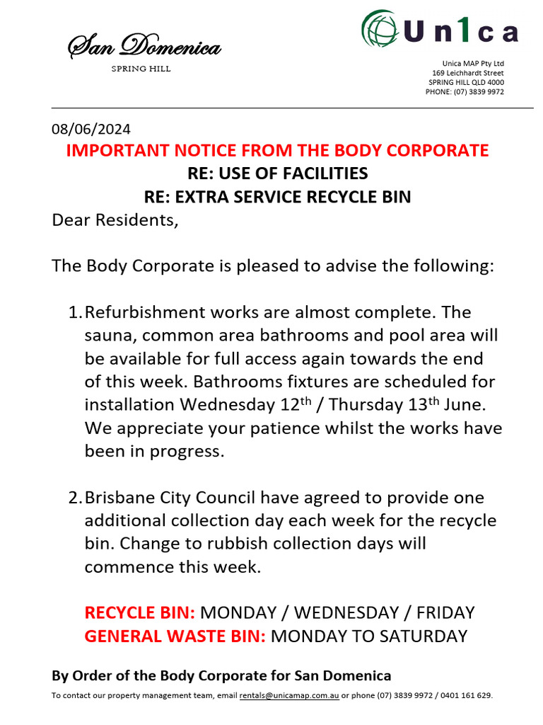 Lift Notice 08.06.20 | PDF