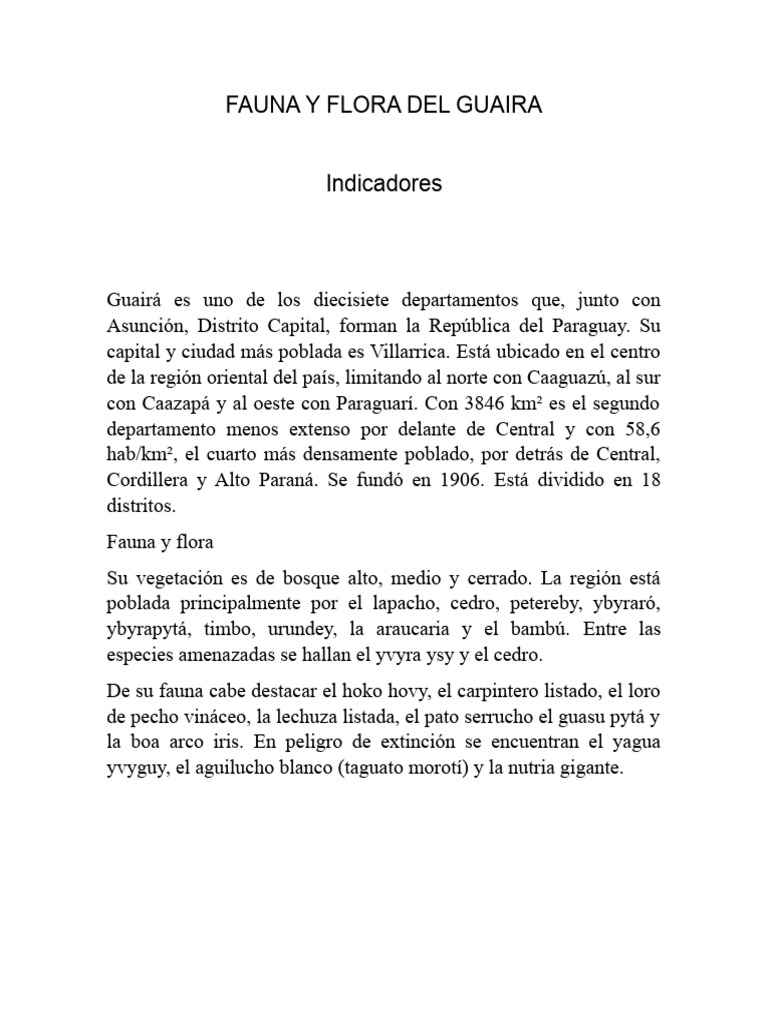 Fauna y Flora Del Guaira | PDF Fauna y Flora Del Guaira | PDF