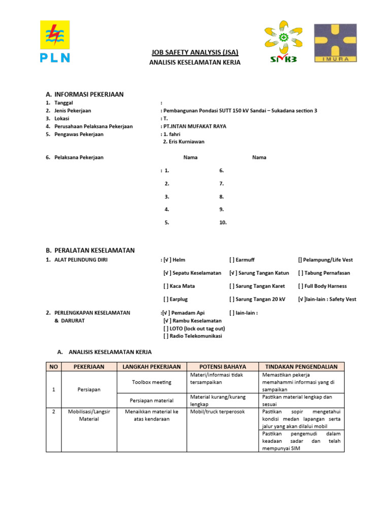 JSA Pondasi SECTION 3 | PDF