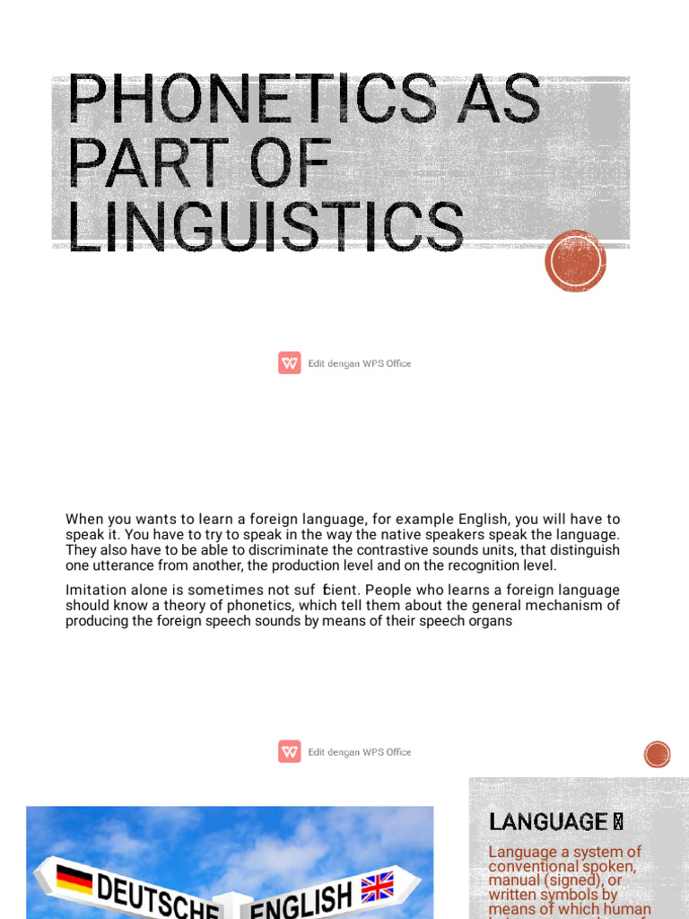 Phonetics Part of Linguistic | PDF | Phonetics | Speech