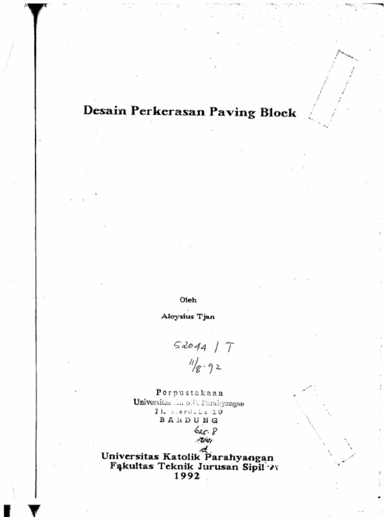KTI Aloysius Tjan Desain Perkerasan Paving Block-P | PDF