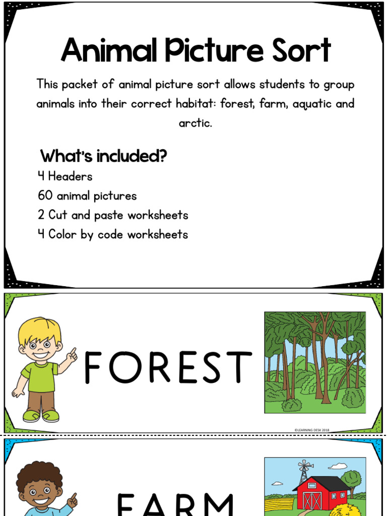 Animal Habitat Sorting Worksheets | PDF | Zoology | Organisms