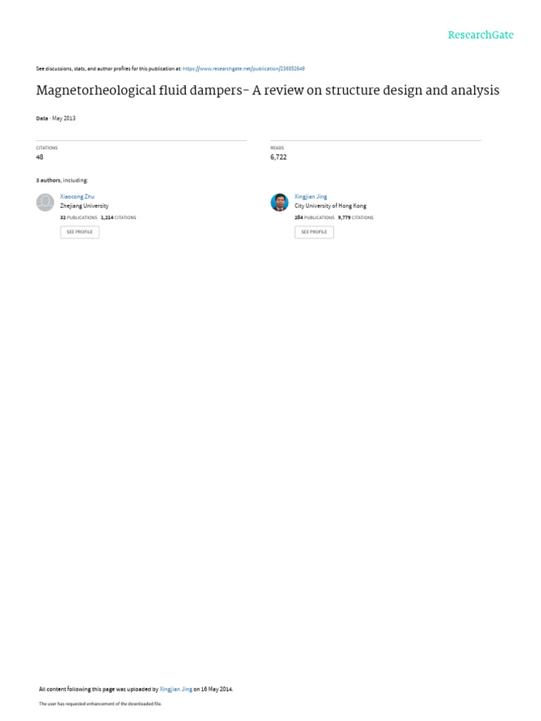 Magnetorheological Fluid Dampers A Review On Structure Design and Analysis-1-17 | PDF | Inductor ...
