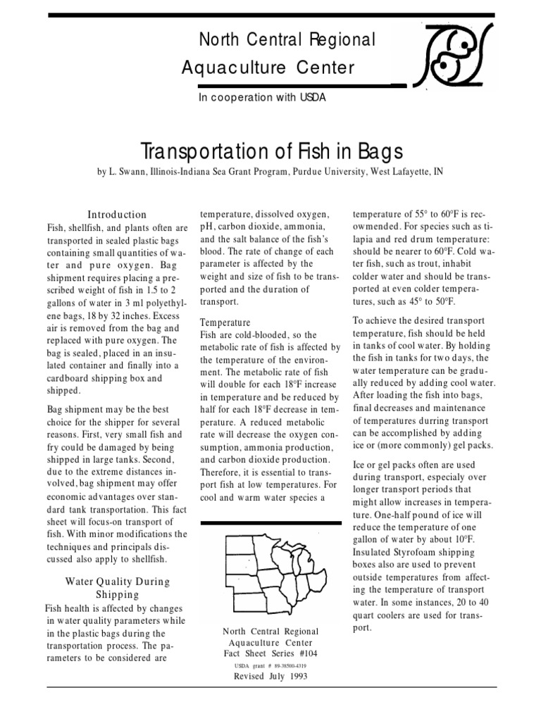 Fish Transport | PDF | Ammonia | Water