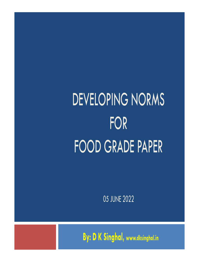 Developing Norms for Food Grade Paper | PDF | Packaging And Labeling ...