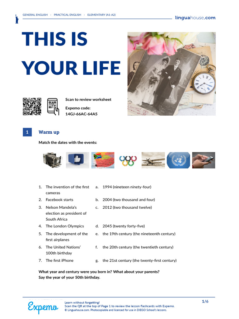 Practical English: Life Events Worksheet | PDF | Verb