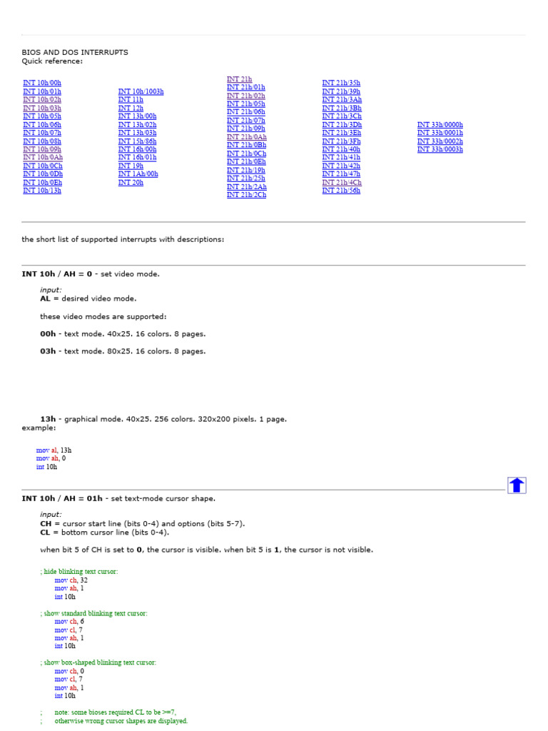 4 - Basic 8086 and Dos Interrupts | PDF | Bios | Filename