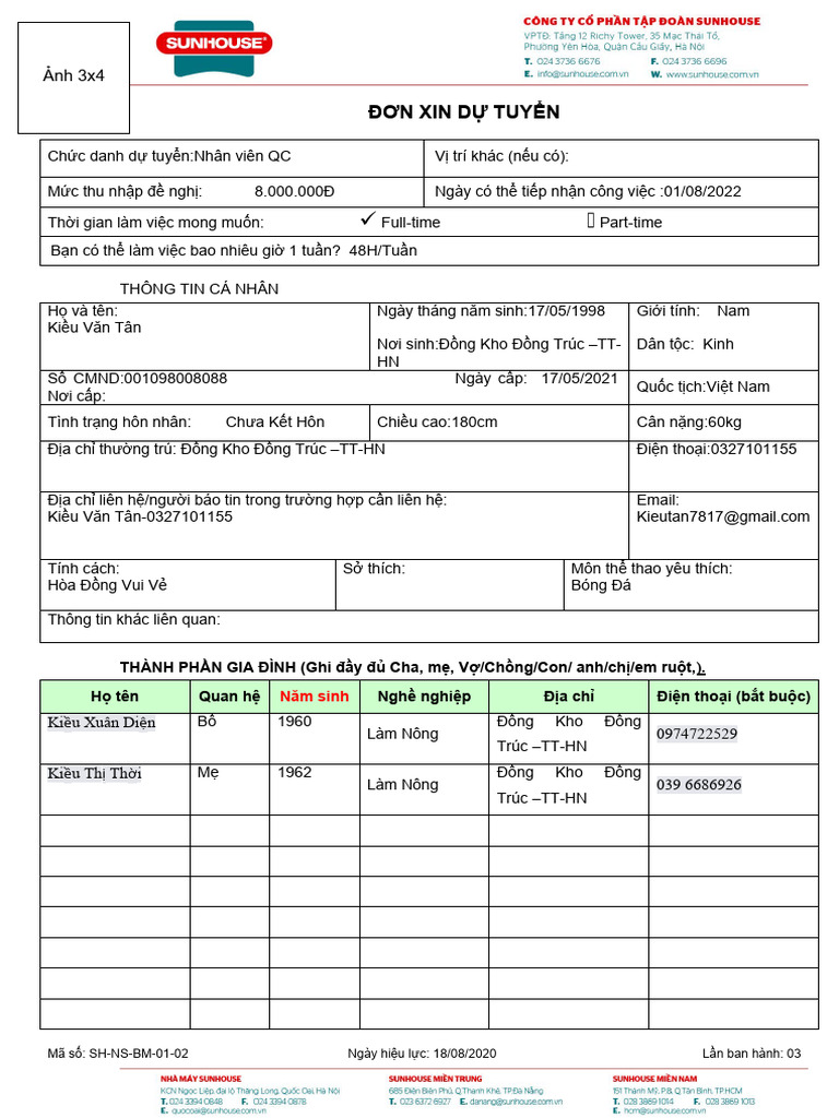 SH NS BM 01 02 Don Xin Du Tuyen | PDF