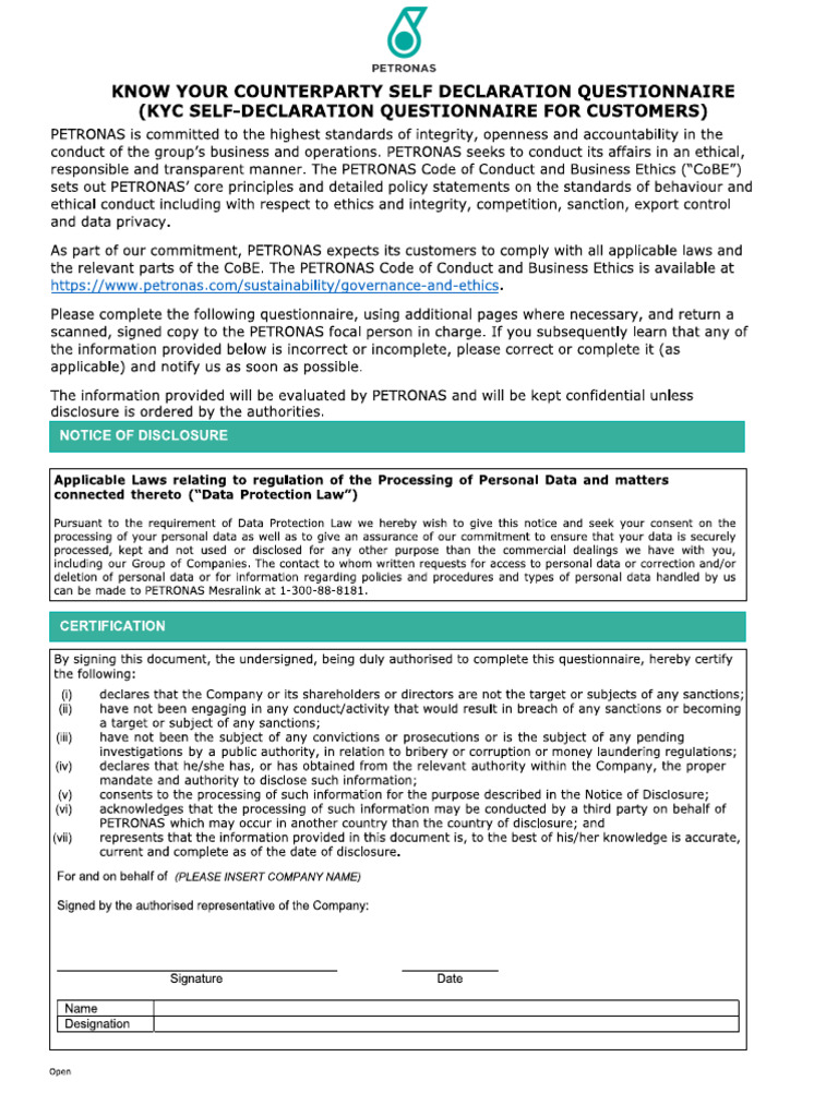 KYC Form - 2023 v1.6-6 | PDF