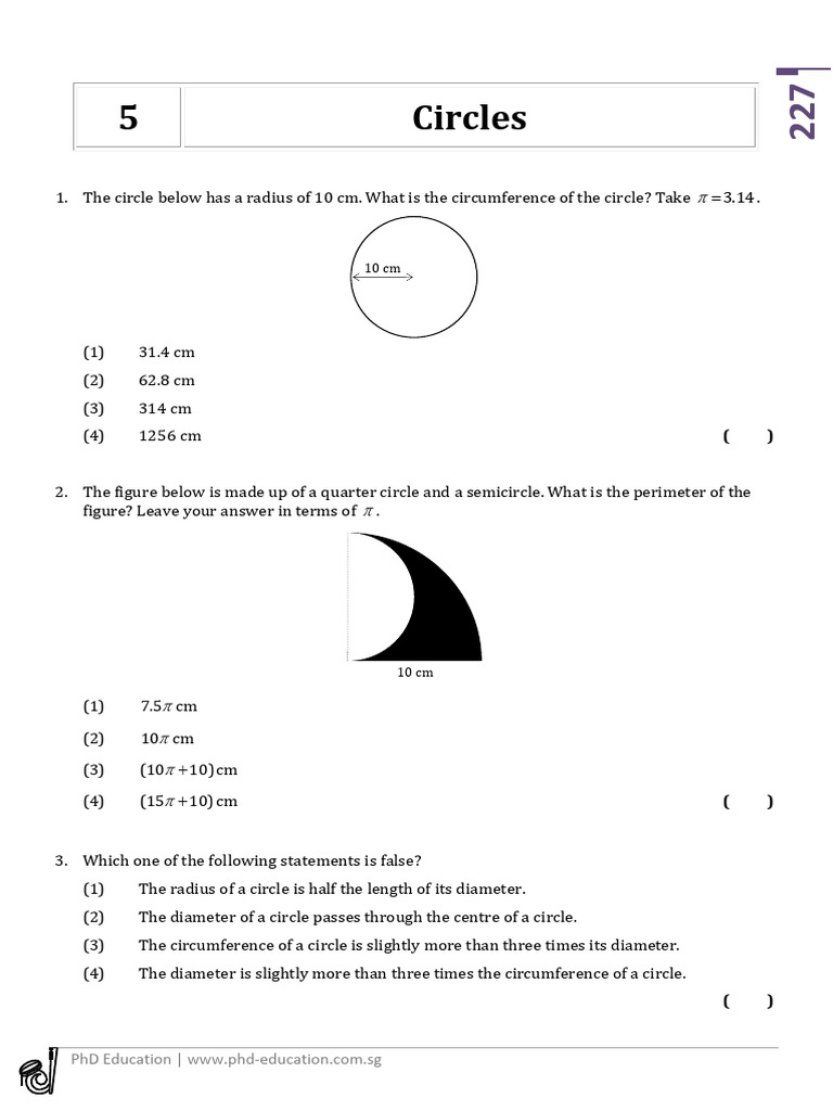 P6 Mathematics Exam Package Sample File | PDF | Area | Circle
