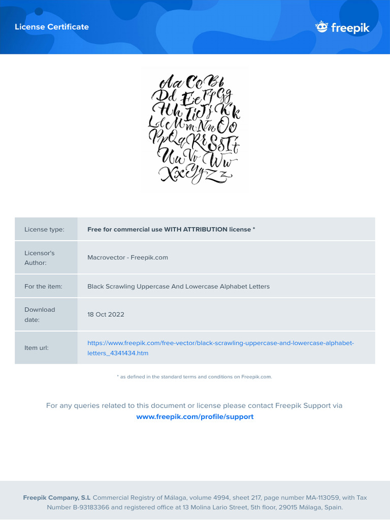 License Black Scrawling Uppercase and Lowercase Alphabet Letters ...
