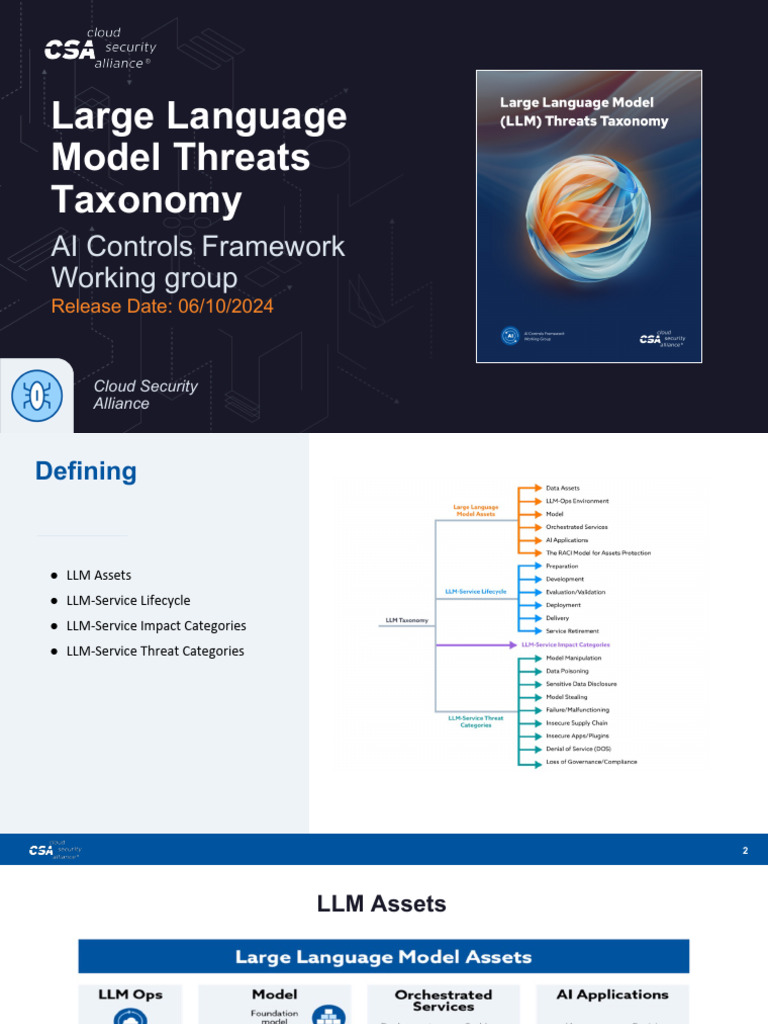 Large Language Model Threats Taxonomy 20240610 | PDF | Cloud Computing | Artificial Intelligence
