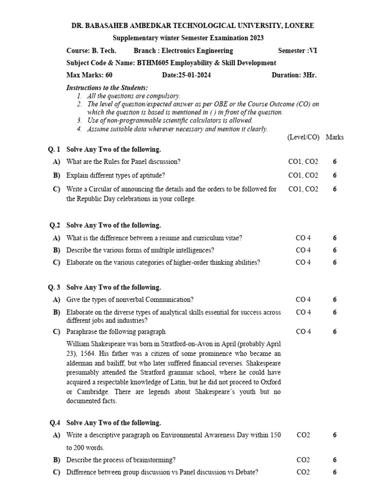 Employability Skill Development | PDF | Cognitive Science | Cognition
