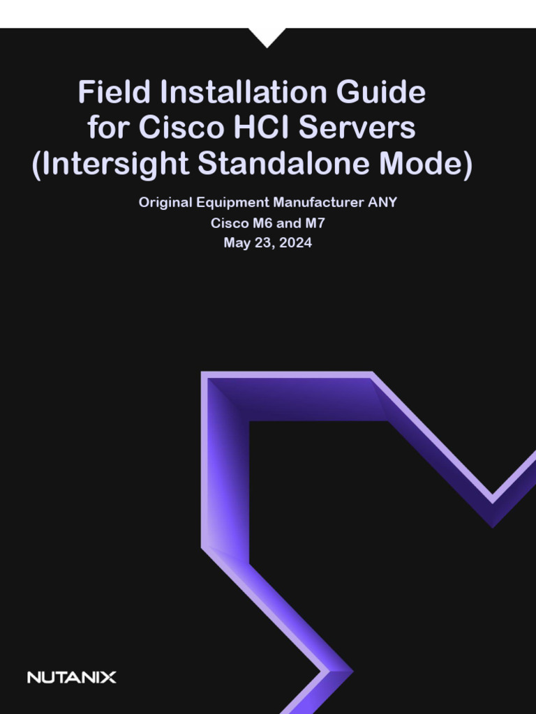 Field Installation Guide Cisco HCI ISM | PDF | Computer Cluster ...