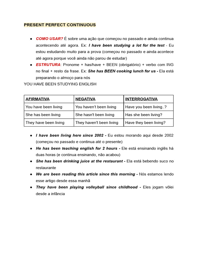 PRESENT PERFECT CONTINUOUS + PAST PERFECT | Download Free PDF | Language Mechanics | Linguistics