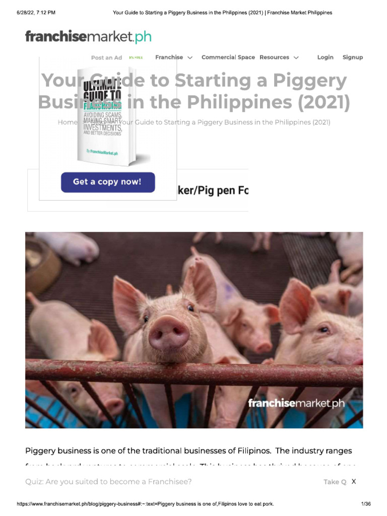 Piggery Business | PDF