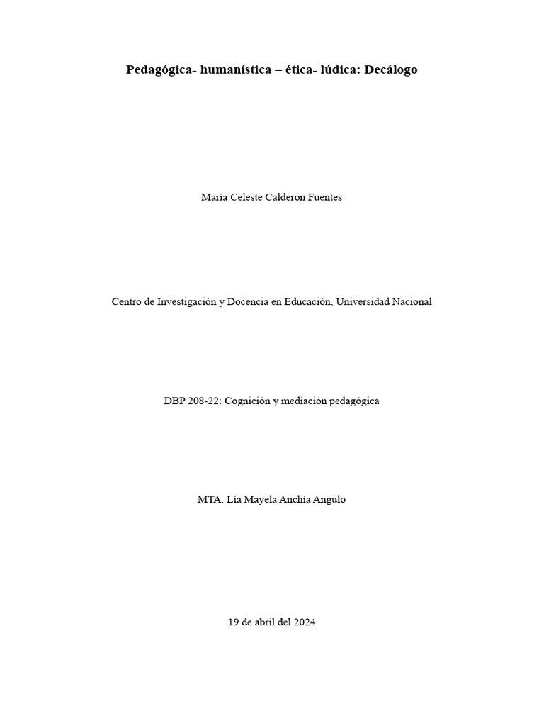 Decalogo 1 | PDF | Aprendizaje | Enseñando